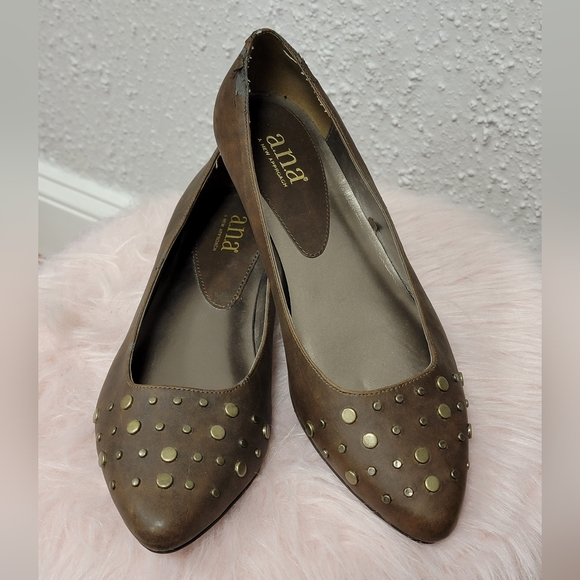 a.n.a | Shoes | Ana Womens Brown Leather Flats | Poshmark